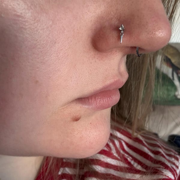 18g Push Pin Labret Stud • 925 Sterling Silver • Smile Stud • Tragus ...
