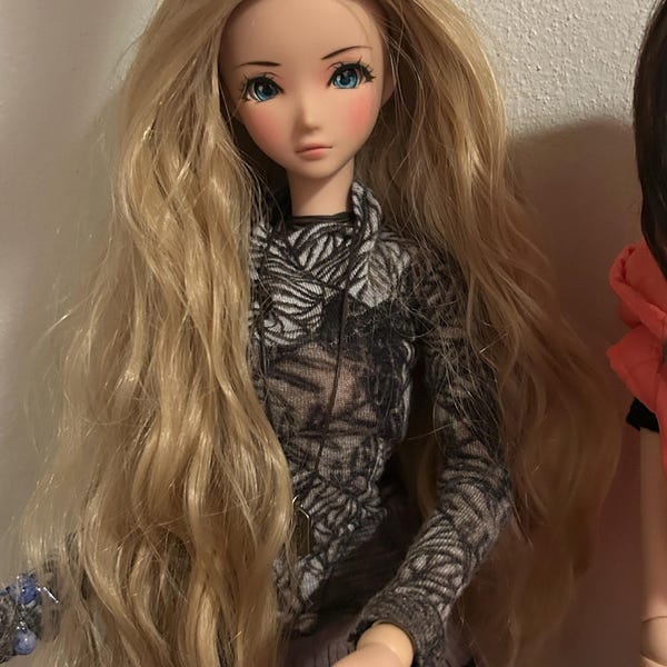 Custom Doll Wig for Minifee 1/4 BJD Dolls tan Caps 6-7 Head Size of Bjd, Msd, ,fairyland Minifee ...