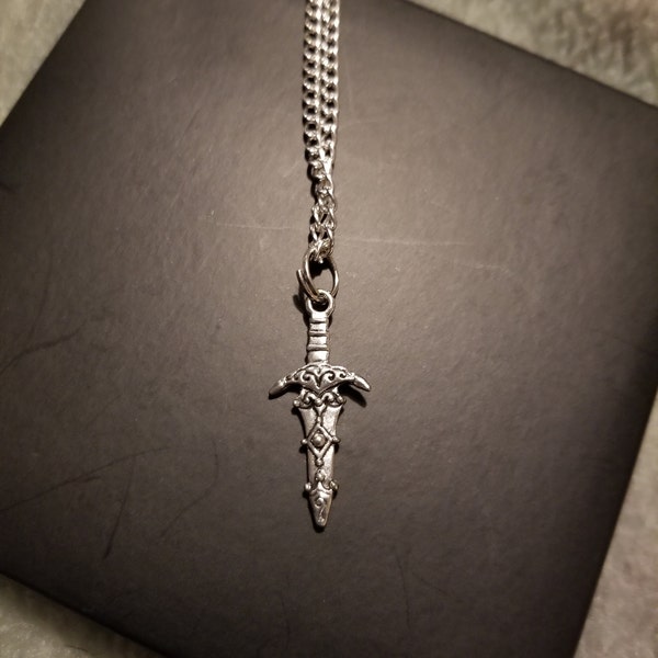 Handmade Dagger Necklace, Made With Silver Plated Chain - Etsy