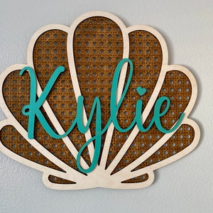 Personalized Seashell Wooden Sign, Nursery Name Sign, Baby Housewarming ...