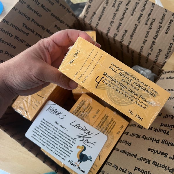 1,000 Custom Printed Raffle Tickets for Your Fundraiser. Card Stock of ...