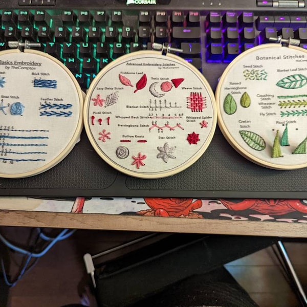 Triple Embroidery Learning Kit - Learn 30 Embroidery Stitches - for ...