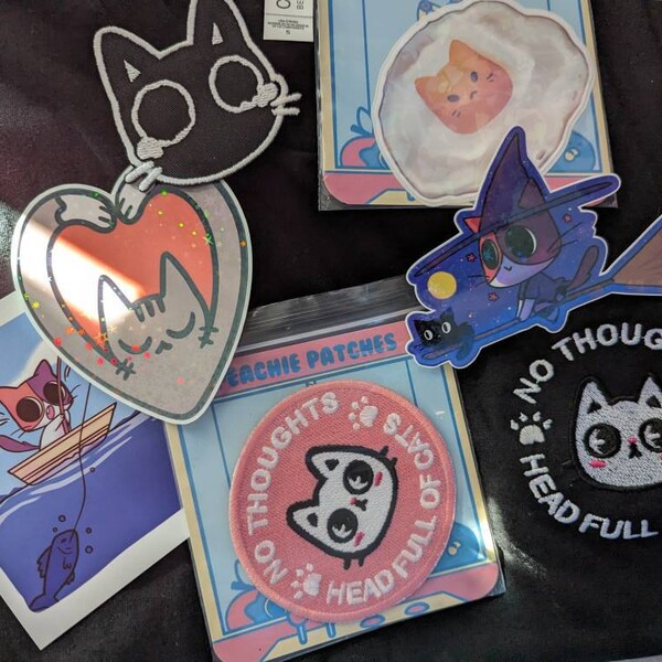 Glow in the Dark Crying Cat Iron on Patch for Clothes, Backpacks, Bags ...