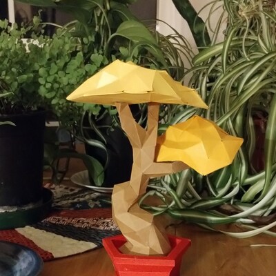 Four Seasons Tree 3D Papercraft PDF Pattern, DIY Low Poly Origami Model ...