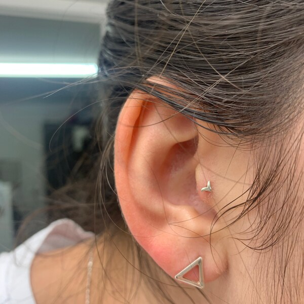 Silver Tragus Earring, Tiny Tragus, Sterling Silver Tragus, Tragus ...