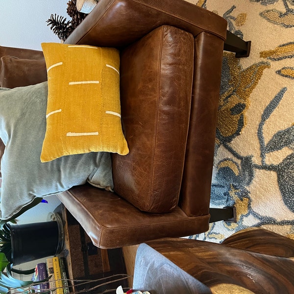 Yellow Throw Pillow Cover, All Sizes Mustard Handmade Mud Cloth, Bright ...