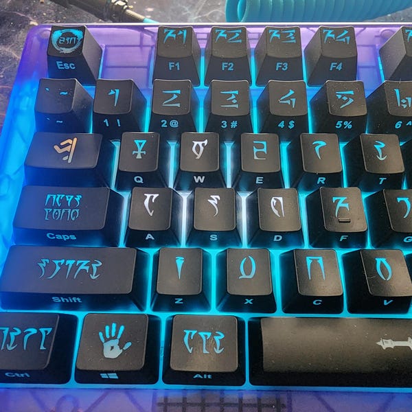Daedric Font Backlit Keycap Set (top Print Only or Top and Front Side ...