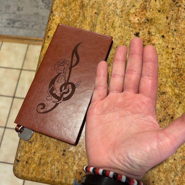 Music Notes Journal With Custom Quote or Custom Text Leather Bound With ...