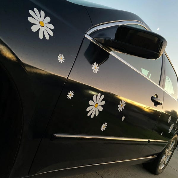 Holographic Decal Set of 14/ Holographic Flower Decal, Hippie Car Decal ...