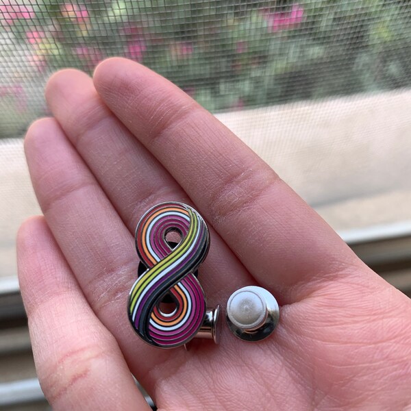 Infinitely Non-binary Pin (variations) — Subtle Enby Pride Accessory ...