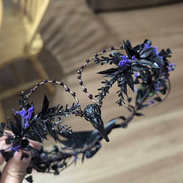 Black Red Moon Crown Vampire Crown Gothic Tiara Black Fairy Headpiece ...