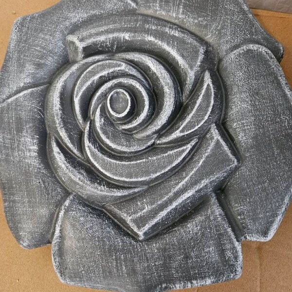 Large Rose Stepping Stone Concrete - Etsy