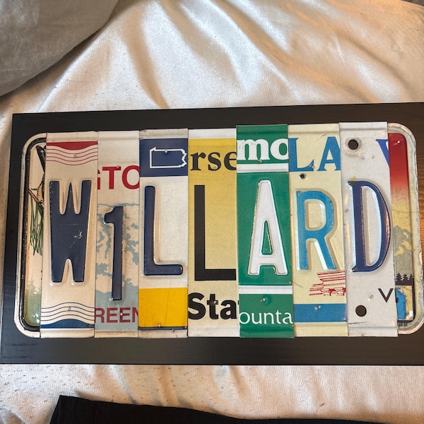 Custom Made License Plate Letter Signs - Spell Out Your Words With Personalized Decor for Home ...