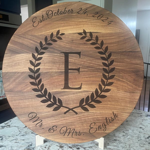 Couple Name Engraved Lazy Susan Turntable, Personalized Lazy Susan ...