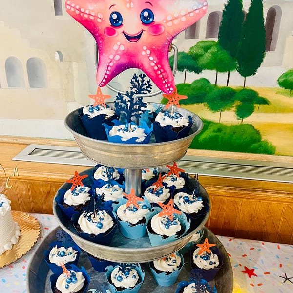 Birthday Patch Letter Cupcake Toppers, Girl Birthday Party Decor, SCL ...