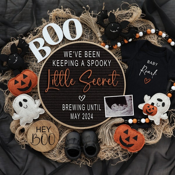 Halloween Digital Pregnancy Announcement, New Little Boo, Halloween ...
