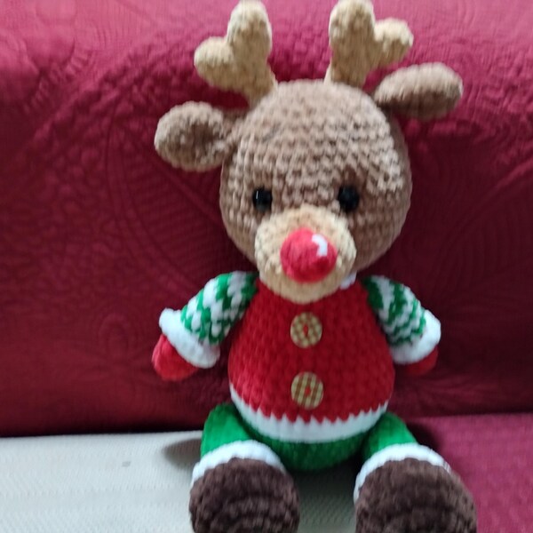 DIY Crochet Christmas Reindeer PATTERN PDF - Easy Amigurumi Christmas ...