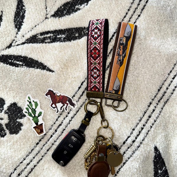 Van Gogh Starry Night Key Fob Wristlet Keychain Keyring - Etsy