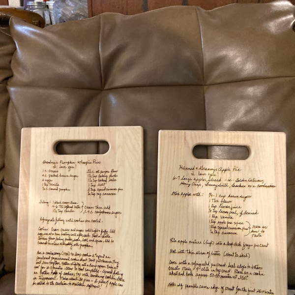 Custom Engraved Handwritten Family Recipe Cutting Board, Housewarming ...