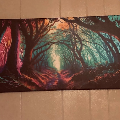 The Secret Grove, Fantasy Art, Pop Art Forest Landscape, Framed Canvas ...