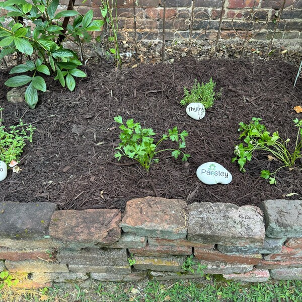 Stone Garden Markers Garden Signs Herb Markers Plant Marker Custom ...