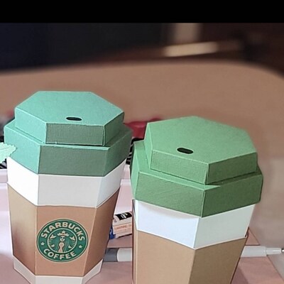 3D Coffee Cup SVG, 3D Paper Coffee Cup SVG Cut File, 3D Coffee Gift Box ...