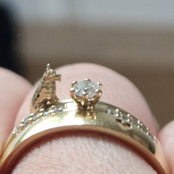 Squirrel Ring Squirrel Engagement Ring White Gold Squirrel Engagement
