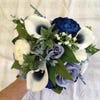 Navy Blue Cake Flowers, Navy Cake Topper, Silk Cake Flowers, Blue Cake ...