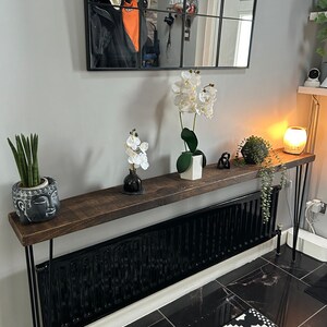 Omni Rustic Console Table With Black 3 Pin Hairpin Legs. hallway Table ...