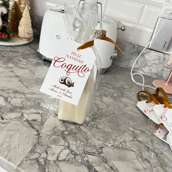PRINTED Coquito Tags & Ribbon - Homemade Coquito Gift Tags // Bottles ...