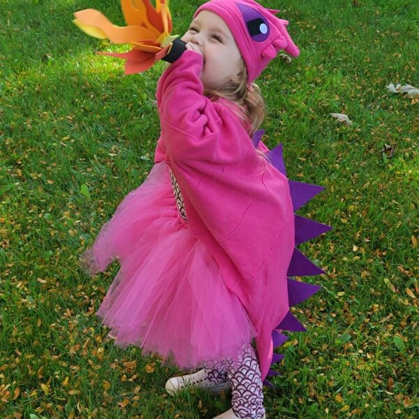 Girl Dragon Costume, Pink Dragon Costume, Pink Dragon Tutu, Girl Dragon ...