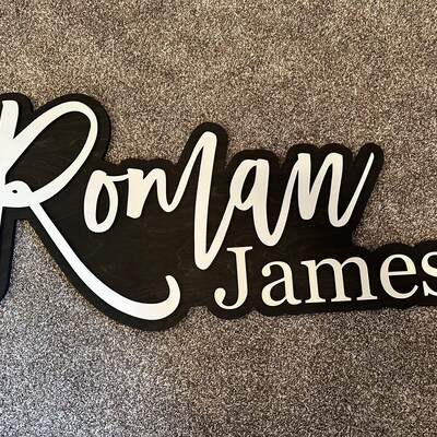 Custom Wooden Outlined Name Sign for Nursery - Etsy