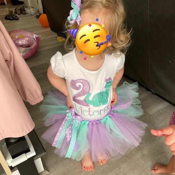 Dinosaur Birthday Tutu Set Girls,dino Birthday Tutu Set,girl Dino ...