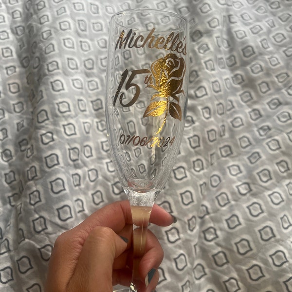 Copa De Vidrio Personalizada Para Quinceañera O Sweet 16! Personalized ...