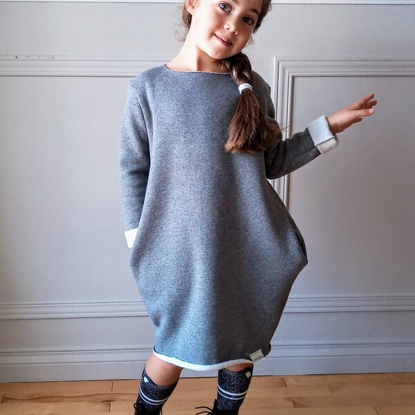 Girls Sweatshirt Dress Pattern Pdf, Oversized Sweater Sewing Pattern ...