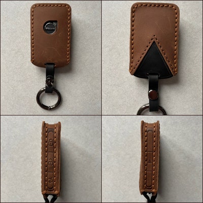 Genuine Leather Keychain Leather Key Holder Belt Key Chain Ring Fob ...