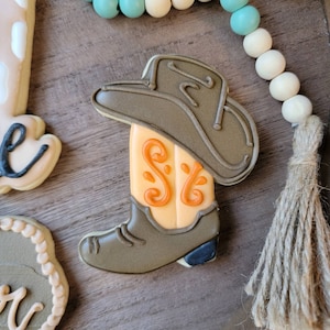 Cowboy Boot With Hat or Drill Boot With Hat Cookie Cutter and Fondant ...