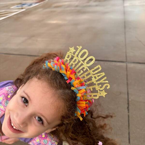 100 Days Brighter Teacher Headband, Party Crown, Teacher Prop ...
