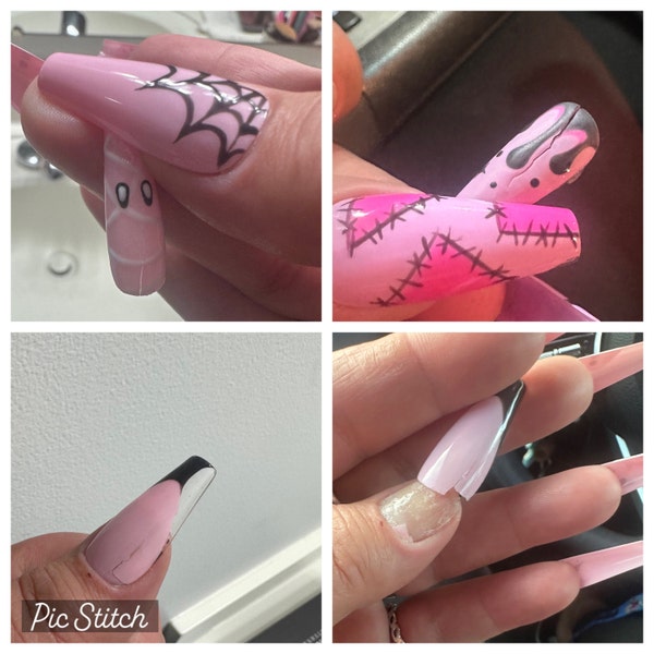 Purple Spooky Halloween Nails, Drip Nails, Mummy Nails, Ghost Nails ...