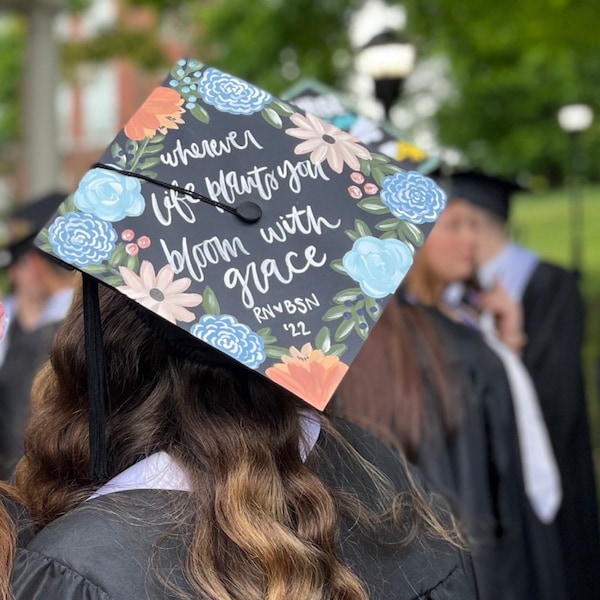 Hand Painted Grad Cap Toppers | Fully Custom - Etsy