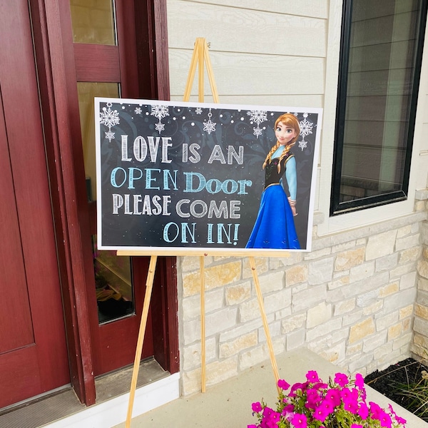 Frozen Love is an Open Door Sign Chalkboard Anna - Frozen Printable ...