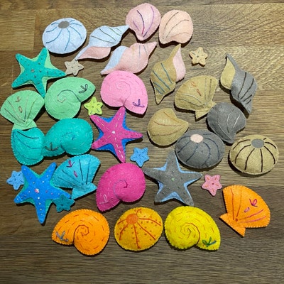Felt Seashells PDF Pattern Download, Beach Decor, Plush Sewing Pattern ...