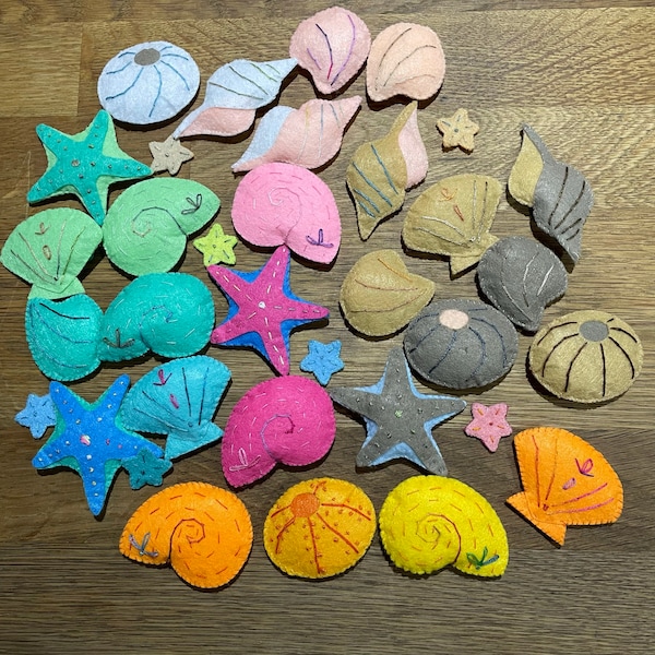 Felt Seashells PDF Pattern Download, Beach Decor, Plush Sewing Pattern ...