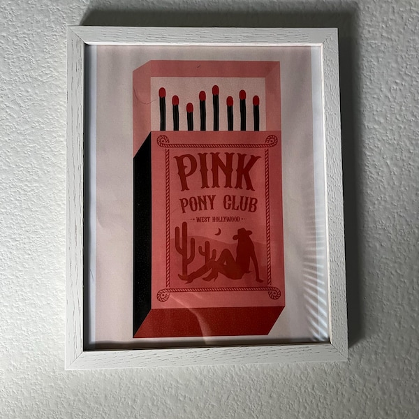 Pink Pony Club Art Print, Chappell Roan Wall Art, Music Song Lyrics ...