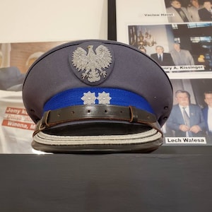 Vintage Denmark Danish European Police Services Officer Hat Helmet Cap ...