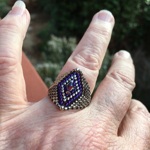 TUTORIAL Silver Blue...ring Bead Pattern - Etsy UK