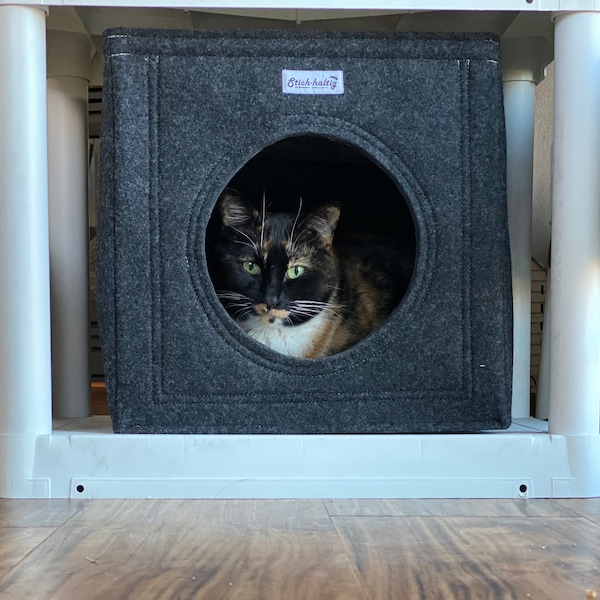 Felt Cat Cave Fits Into Ikea Expedit and Kallax, Cat Cube, Felt Cat Bed, Cat House, Pet Bed ...