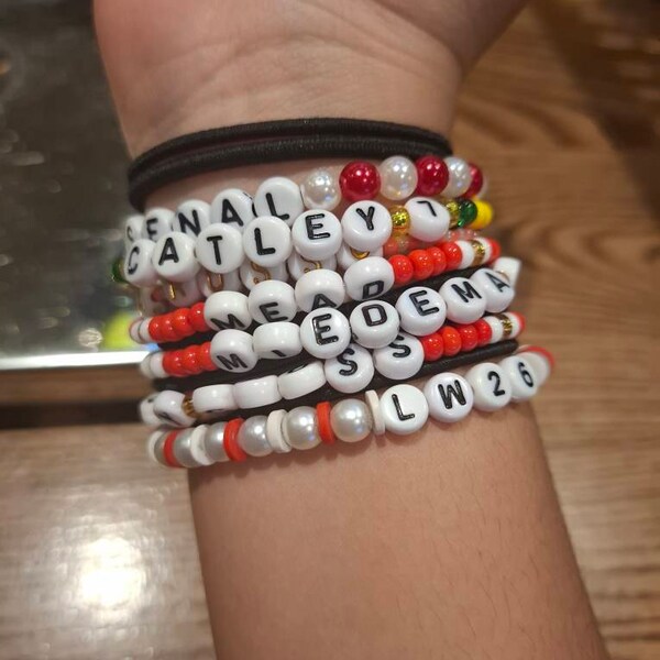 Arsenal Women Football Club Bead Bracelet (AWFC) - Etsy