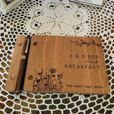 Wooden Wedding Guest Book Personalized Laser Engraved, Perfect for ...