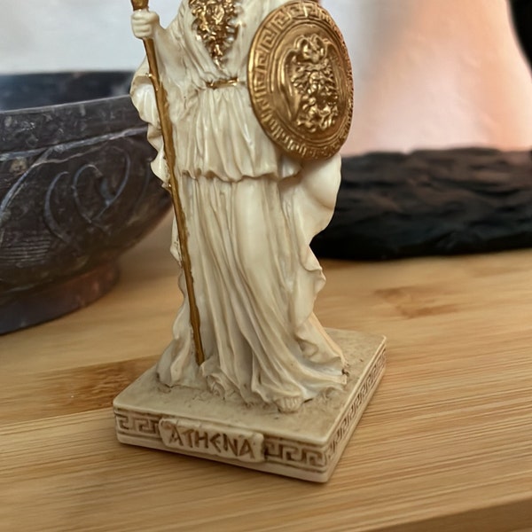 Vintage Athena Mini Statue - Small Hand-painted Ancient Greek Goddess ...